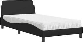 Postel s matrací Dover černá 100 x 200 cm umělá kůže 3208357