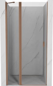 Mexen Otevírací sprchové dveře MIST (1d+1s) 90x200 cm 6mm broušená měď, průhledné, 8A4-090-000-65-00