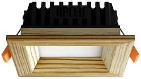 APLED - LED Podhledové SQUARE WOODLINE LED/3W/230V 4000K 9x9 cm borovice masiv