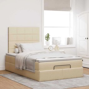 Osmanský rám postele s matrací krémově 120x200cm textil 3313152