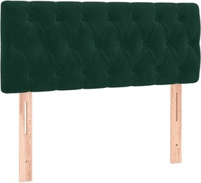 Box spring postel s matrací tmavě zelená 100x200 cm samet 3127658
