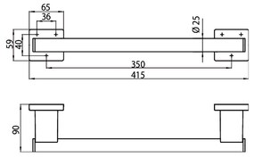 Emco System 2 - Madlo do koupelny 415 mm, chrom 357000100
