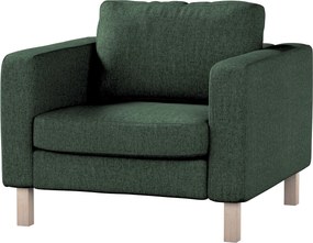Potah na křeslo IKEA Karlstad, krátký barva zelená látka pletený vzor