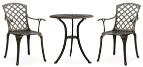 3dílný bistro set litý hliník bronzový 315591