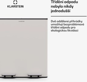 Klarstein EcoVista, odpadkový koš s kompostérem, 40 l + 3 l/koš + kompostér, Soft-Close