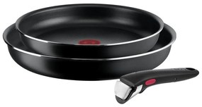 Tefal - Sada pánví 3 ks INGENIO EASY COOK & CLEAN BLACK