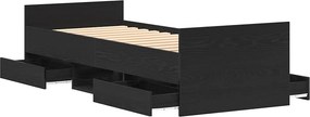 Rám postele s čelo Černý dub 193 x 78 x 50 cm Kompozitní dřevo 3329308