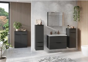 Antracitová matná závěsná skříňka s umyvadlem 81x65 cm Crandon – Germania