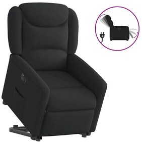 Elektrické zvedací polohovací křeslo černé textil 3303216