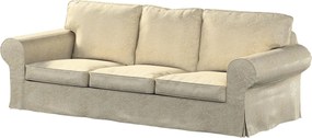 Potah na pohovku IKEA Ektorp 3-místná, nerozkládací barva béžová látka lesklé, pletený vzor, vzorované