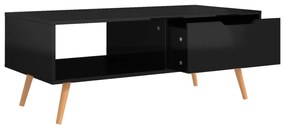 Konferenční stolek černý vysoký lesk 100x49,5x43cm dřevotříska - Default Title