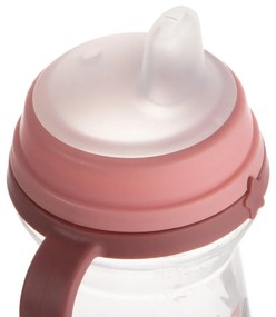 Canpol babies Hrneček se silikonovým pítkem FirstCup BONJOUR PARIS 150ml růžový