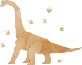 Dřevěná nástěnná dekorace Origami Diplodocus – dinosaurus do dětského pokoje M