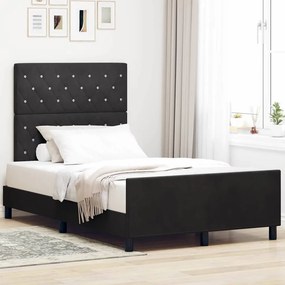 Postel s boxspringem s čelo Černá 120 x 200 cm samet 3344869