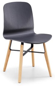 MIDJ - Dřevěná židle LIÙ s kovovými detaily