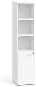 Kombinovaná kancelářská skříň PRIMO, dveře na 2 patra, 1781 x 400 x 420 mm, bílá