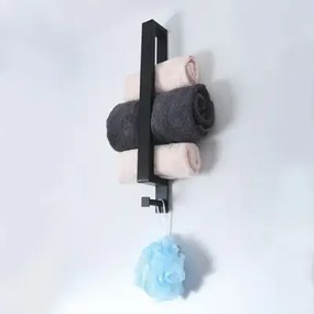 Spirella WILMA matná černá / Nástěnný držák na ručníky / ocel / 46 cm