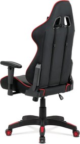 Kancelářská židle houpací mech., + koženka, plast. kříž – opěrák 90°–180° černá