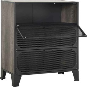 Úložné skříně 2 ks šedé 72 x 36 x 82 cm kov a MDF 3095972