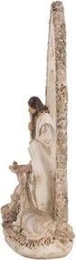 Béžová antik vánoční dekorace betlém - 18*7*22 cm