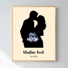 Personalizovaný magický fotoobraz v rámu - 40x50 - s párem a ultrazvukem