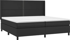 Box spring postel s matrací černá 200x200 cm umělá kůže 3132459
