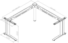 Rohový kancelářský psací stůl PRIMO FLEXIBLE 1600 x 1600 mm, třešeň