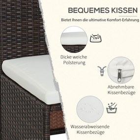 Outsunny polyratanový zahradní set 5 ks zahradní nábytek lounge set, odolný proti povětrnostním vlivům a elegantní pro balkon terasu | Aosom.de