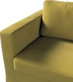 Potah na pohovku IKEA  Karlstad 3-místná, nerozkládací, dlouhý barva zelená látka lesklé, sametová