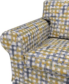 Potah na pohovku IKEA  Ektorp 2-místná, nerozkládací barva modrá látka pletený vzor, vzorované