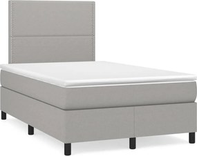 Box spring postel s matrací světle šedá 120 x 200 cm textil 3141681