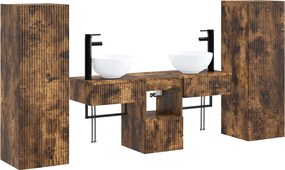 Sada koupelnového nábytku 5 ks Kouřový dub 33 x 34,5 x 100 cm 3405968