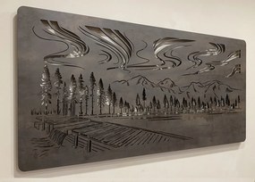 Li-Go "Polární záře" světelný RGBW obraz 230V 120x60 cm provedení povrchu: bříza