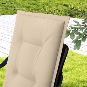sada 4 polštářů na sezení 108 x 50 x 5 cm Polštář na židli s popruhy, venkovní vnitřní polštář na sezení Béžová barva