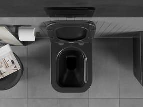 Mexen Teo závěsné wc Rimless s toaletním Slim sedátkem z duroplastu, černá matná - 30850685
