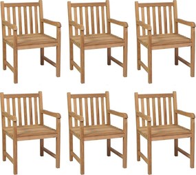 Zahradní židle 6 ks se světle modrými poduškami masivní teak 3073050