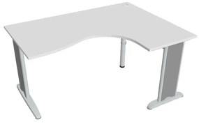 Stůl ergo oblouk levý 160×120/80 cm - Hobis Flex FE 2005 L Dekor stolové desky: bílá, Barva nohou: Stříbrná