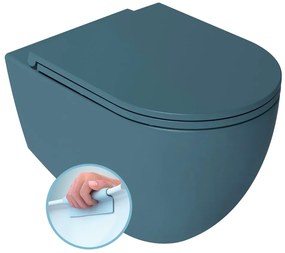 Isvea Isvea, INFINITY závěsná WC mísa, Rimless, 36,5x53cm, matná zelena Petrol, 10NF02004-2P