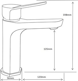 Mexen LERMA, umyvadlová baterie, Černá/Zlatá,74300-57