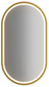 COMAD Koupelnové zrcadlo - APOLLO 2, 90 x 50 cm, LED osvětlení, zlatá
