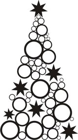 WALLVINIL Samolepky na zeď - Vánoční strom modern Barva: Zlatá, Velikost: 60x33 cm