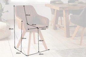 Otočné jídelní křeslo 2 ks NESTOR Dekorhome Hnědá