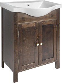 Sapho Ambra - Umyvadlová skříňka 61x82x35 cm, 2x dvířka, mořený smrk AB6540