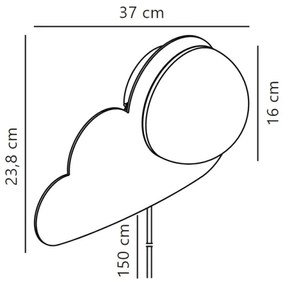Nordlux - Dětské nástěnné svítidlo SKYKU CLOUD 1xE14/25W/230V mrak