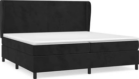 Box spring postel s matrací černá 200x200 cm samet 3129113