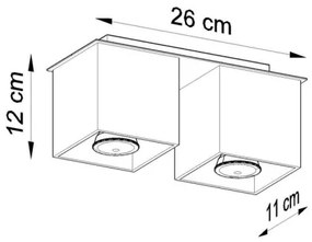 Stropní svítidlo SOLLUX Quad 2 GU10 2x40W bez zdroje SL.0065 bílá