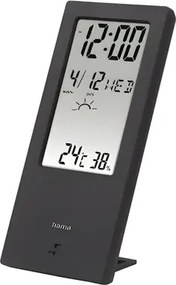 Hama TH-140 černá / Teploměr a vlhkoměr / ukazatel počasí / budík