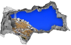 Wallmuralia Díra 3D ve zdi nálepka Gievont Tatry 95x73 cm