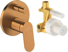 Duravit Wave - Baterie pod omítku, pro 2 spotřebiče, s tělesem, kartáčovaný bronz WA4210008004