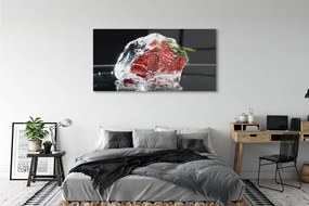 akrylový obraz Jahody v ledu kostka 140x70 cm